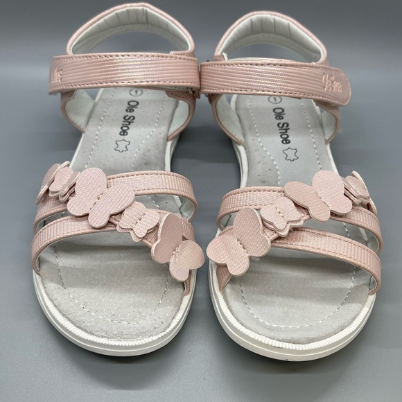oleshoe | Shoes | Nwt Pink Girls Butterfly Leather Sandals Us 15 12 13 ...